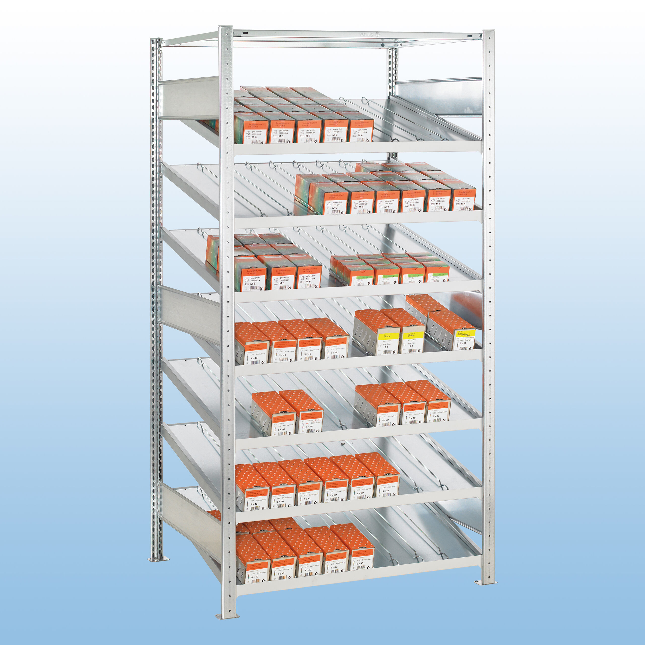 S20 Schrägbodenregal für Kleinteile, Schrägbodenregale bei Kaiser Systeme